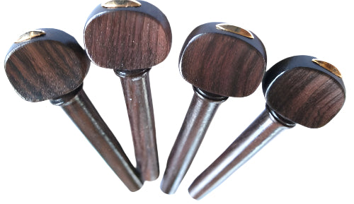Violin pegs-oval-rosewood-brass cap - Dov Music